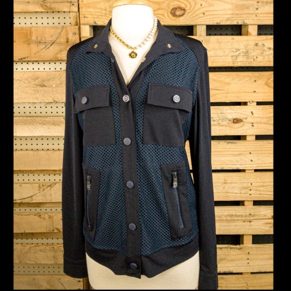 Anatomie | Jackets & Coats | Anatomie Navy Mesh Utility Jacket | Poshmark